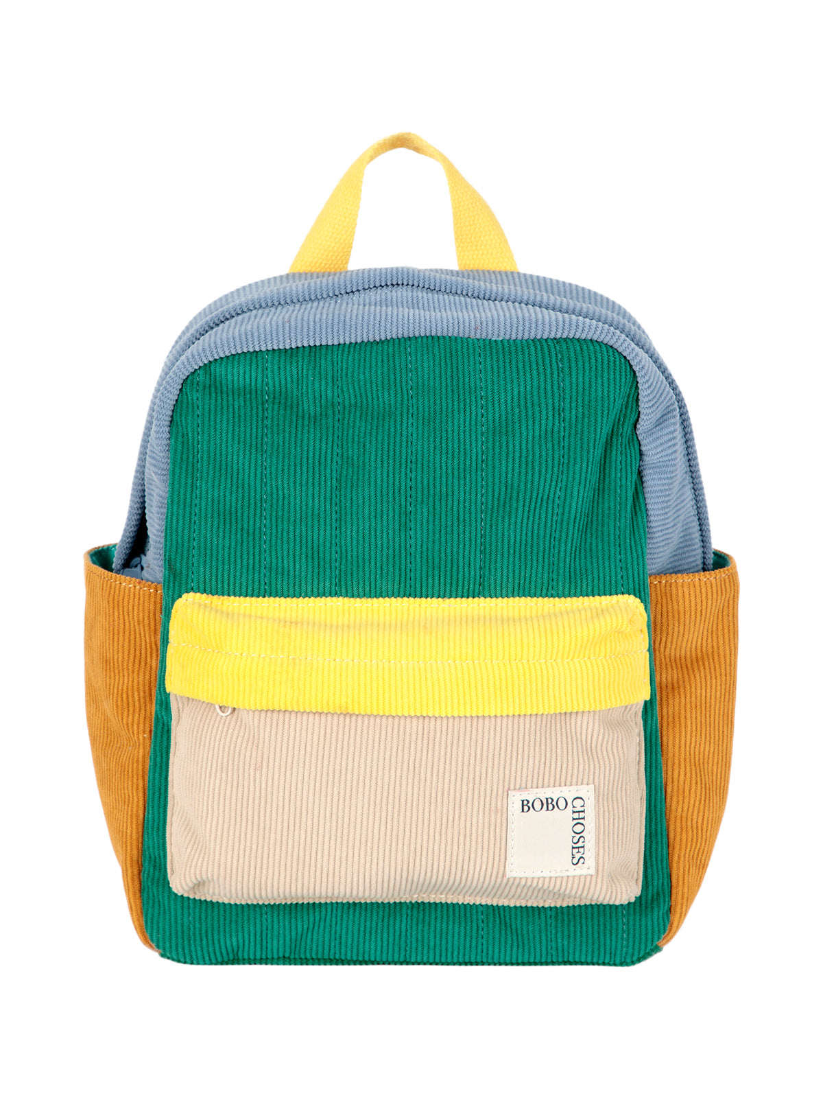 Colorblock Padded Corduroy Backpack