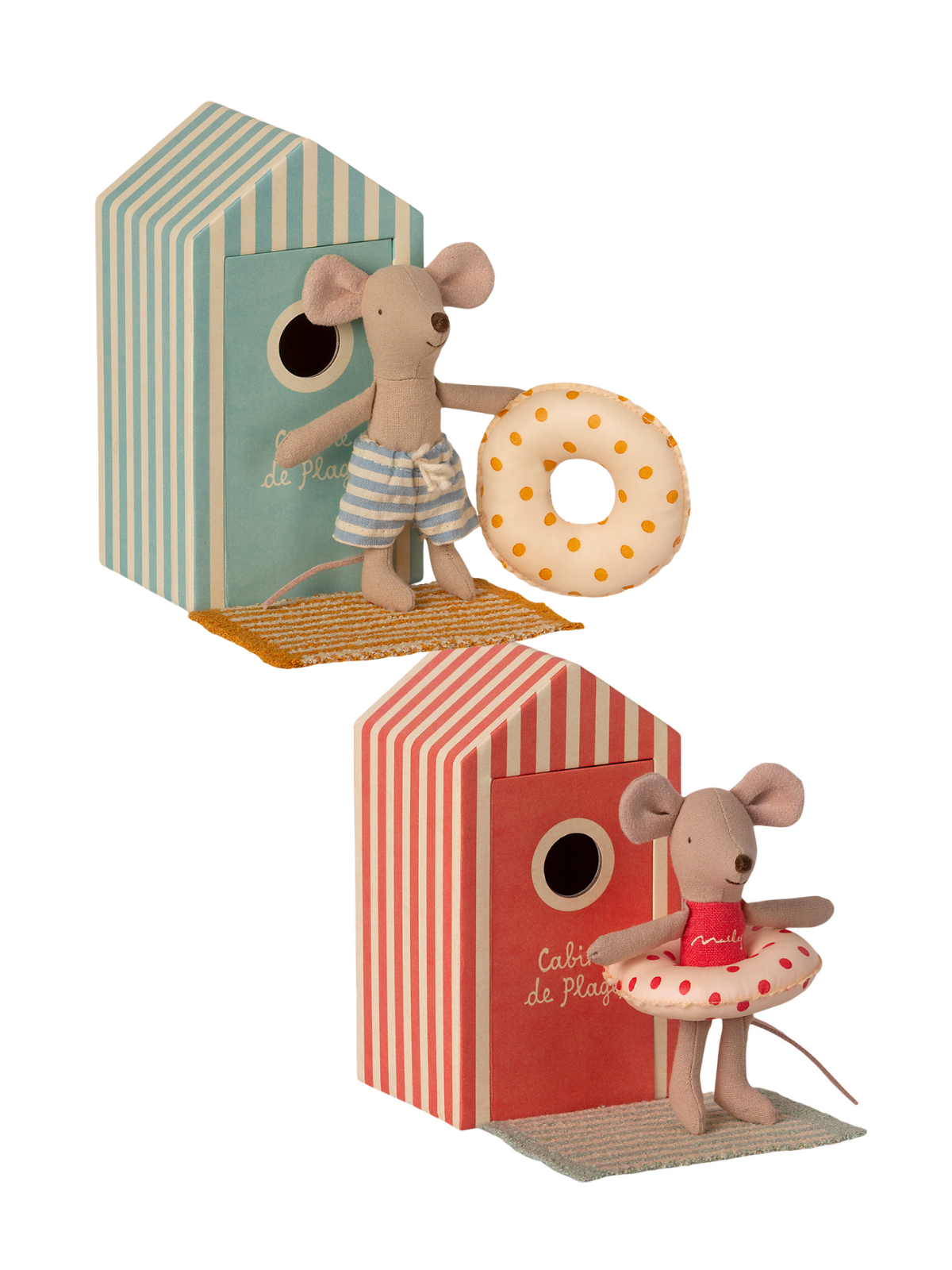 Beach Mice, Little Brother & Sister in Cabin de Plage